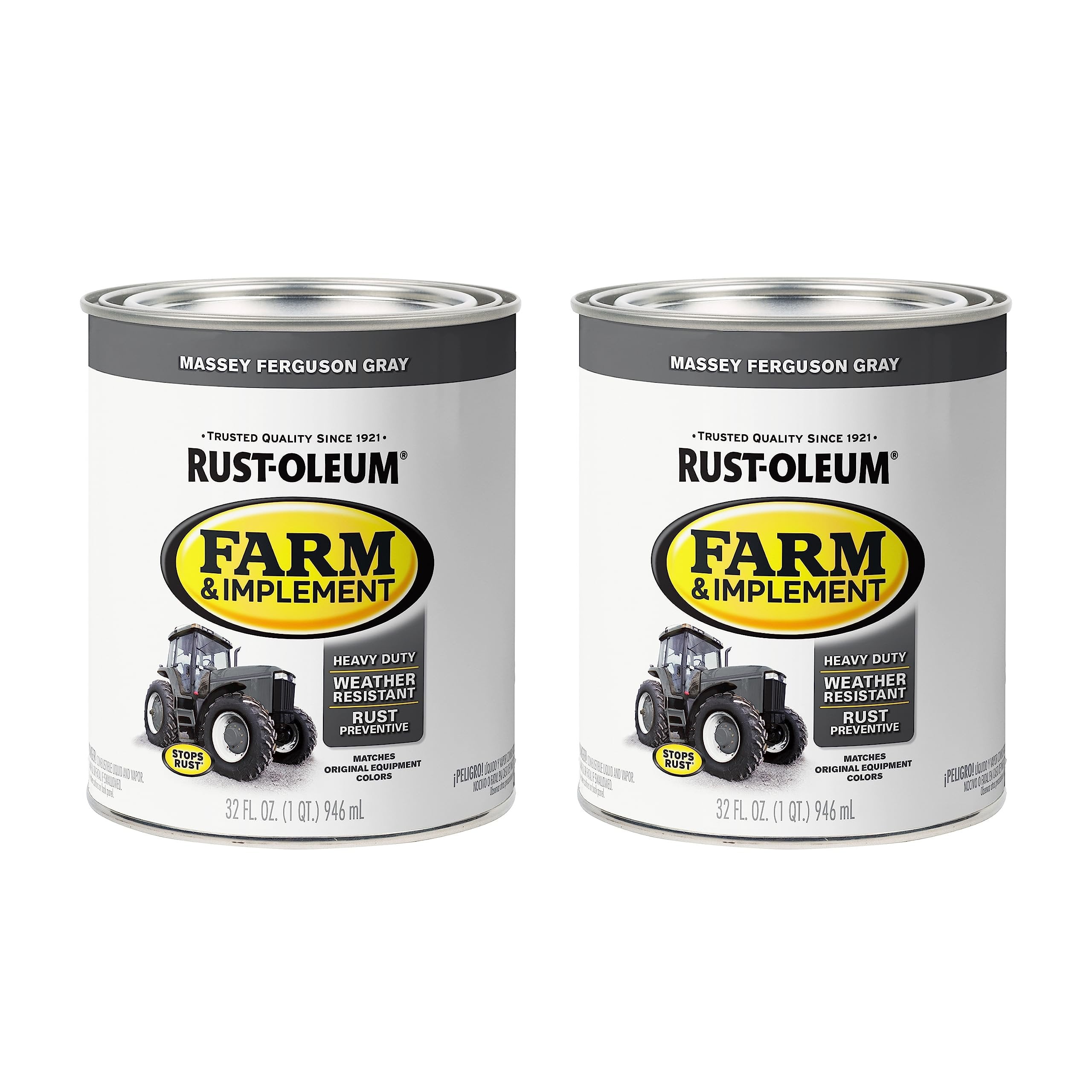 Rust-Oleum 280157-2PK Farm & Implement Enamel Paint, Quart, Massey ...