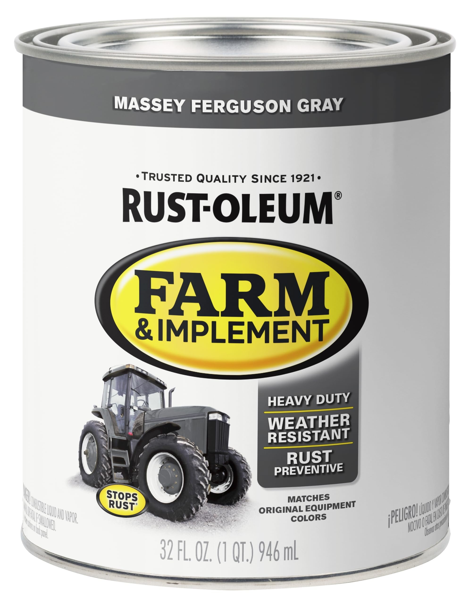 Rust-Oleum 280157 Farm & Implement Enamel Paint, Quart, Massey Ferguson ...