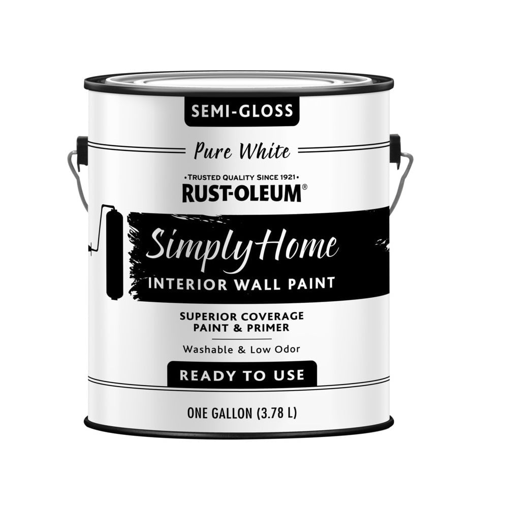 Rust-Oleum 332120 Simply Home Interior Wall Paint, Semigloss Pure White ...