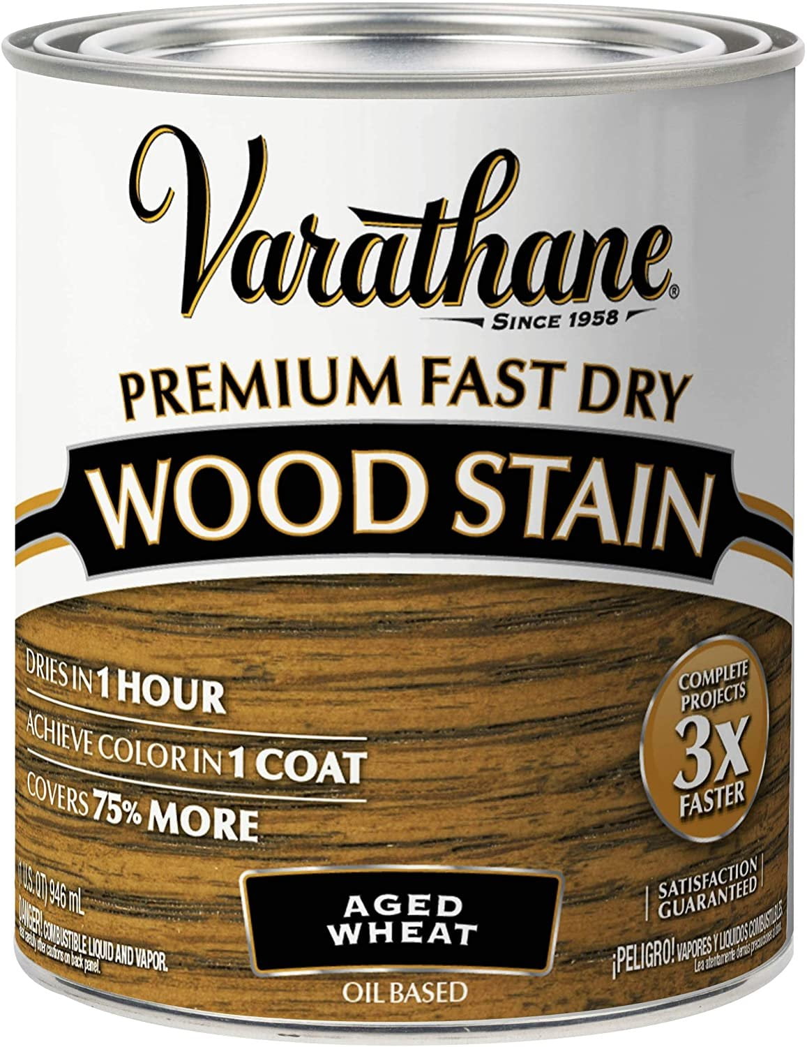 Rust-Oleum 333660 Premium Fast Dry Wood Stain, Quart, Aged Wheat ...
