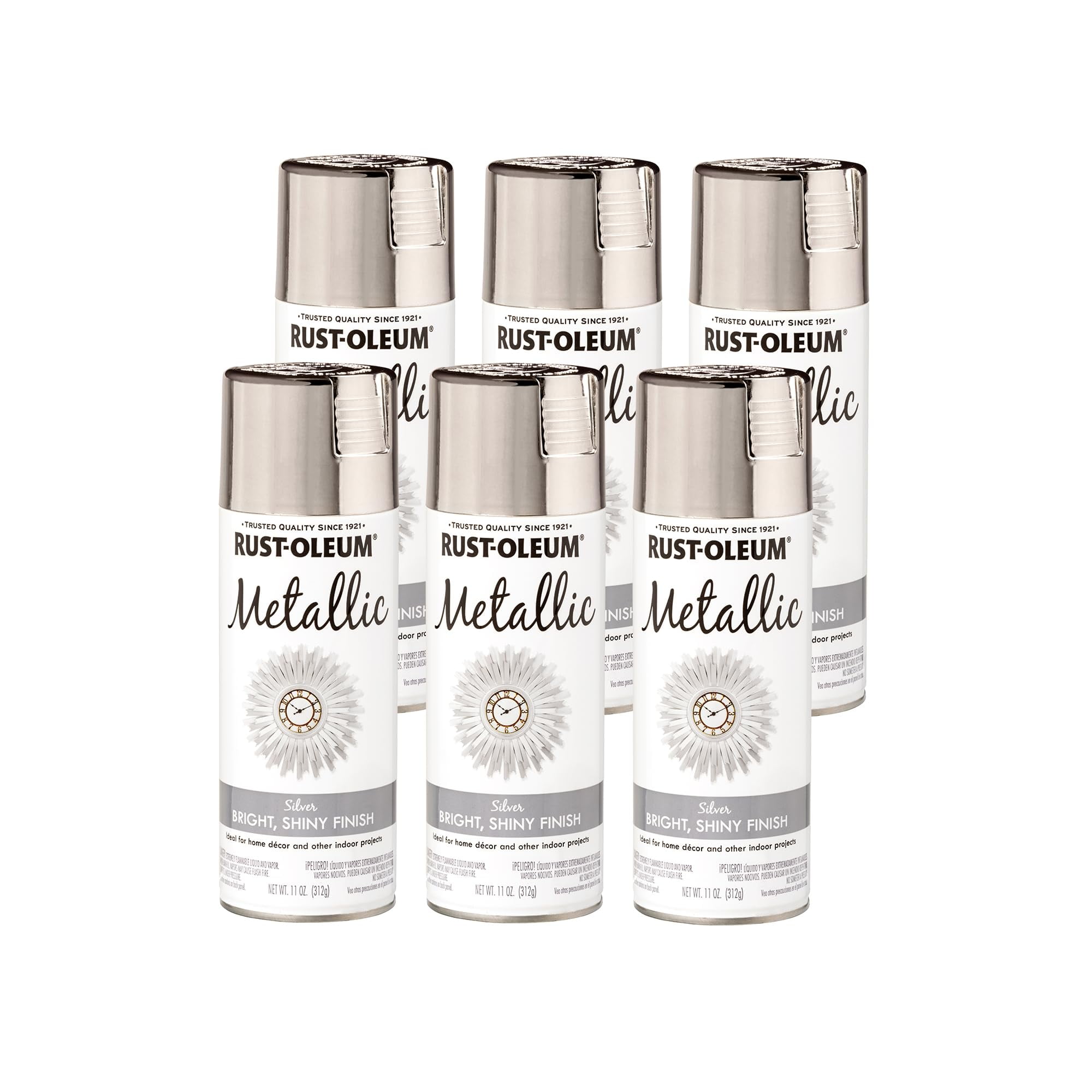 Rust-Oleum 340648-6PK Specialty Metallic Spray, 11 oz, Silver, 6 Pack ...