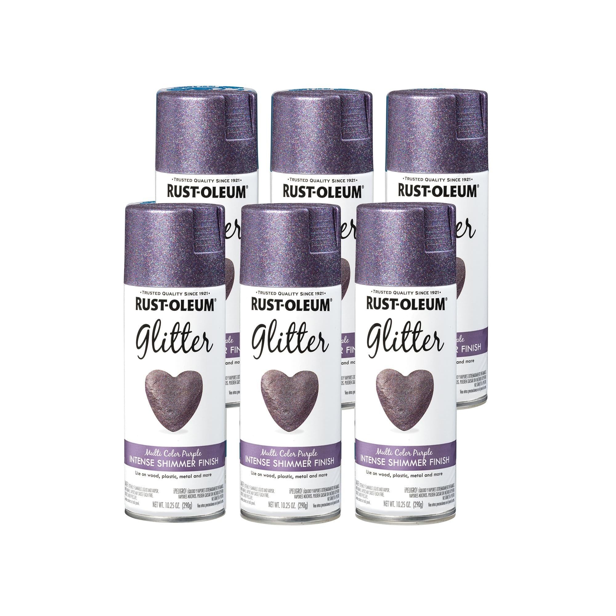 Rust-Oleum 342607-6PK Specialty Glitter Spray Paint, 10.25 oz, Purple ...