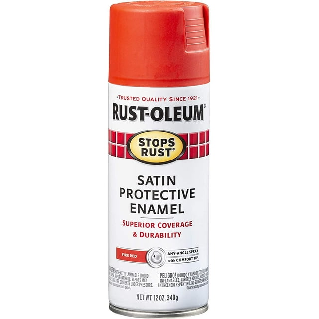 Rust-Oleum 347023-6PK Stops Rust Spray Paint, 6 Pack, Satin Fire Red ...