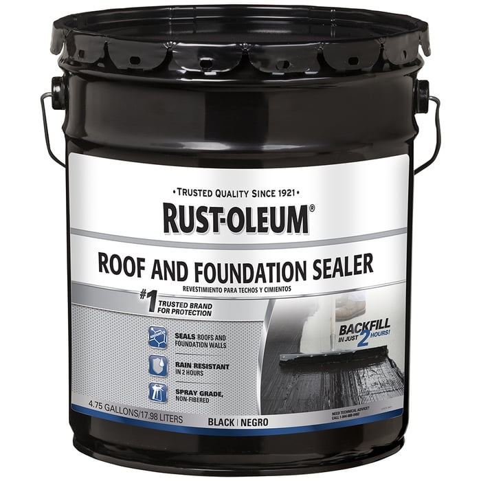 Rust-Oleum 347434 Roof and Foundation Sealer, Black, 4.75 gal Pail ...