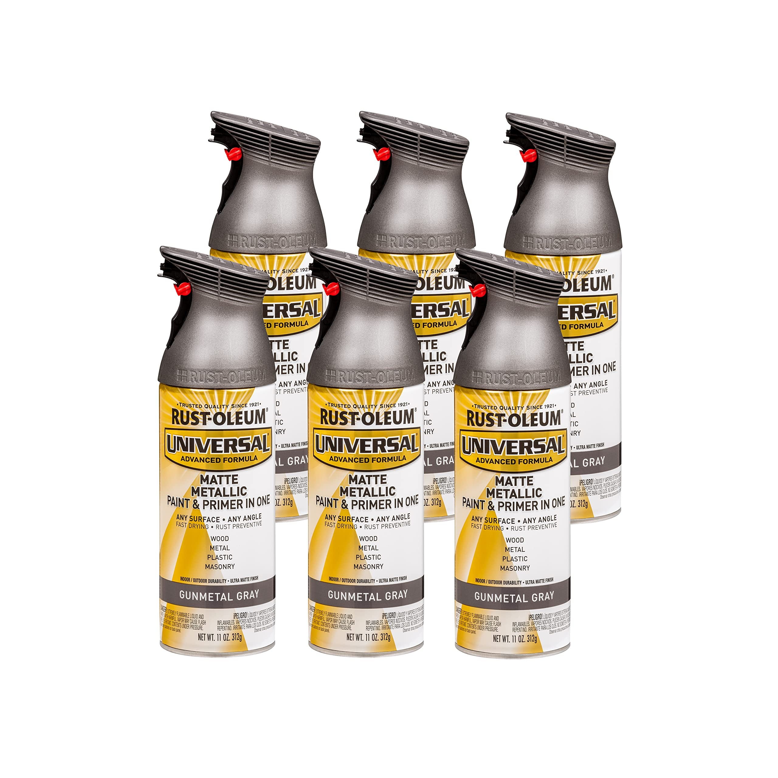 Rust-Oleum 353091-6PK Universal All Surface Metallic Spray Paint, Matte ...