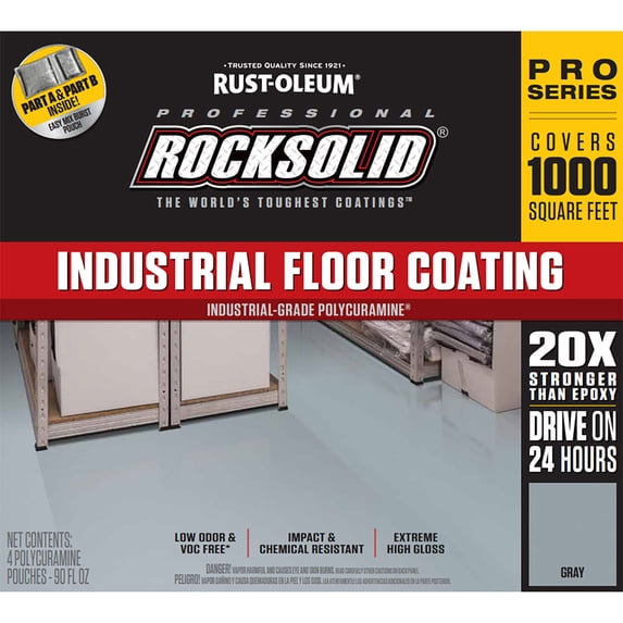 Rust Oleum 360 oz. Concrete Floor Paint Waterproof Gray - Walmart.com