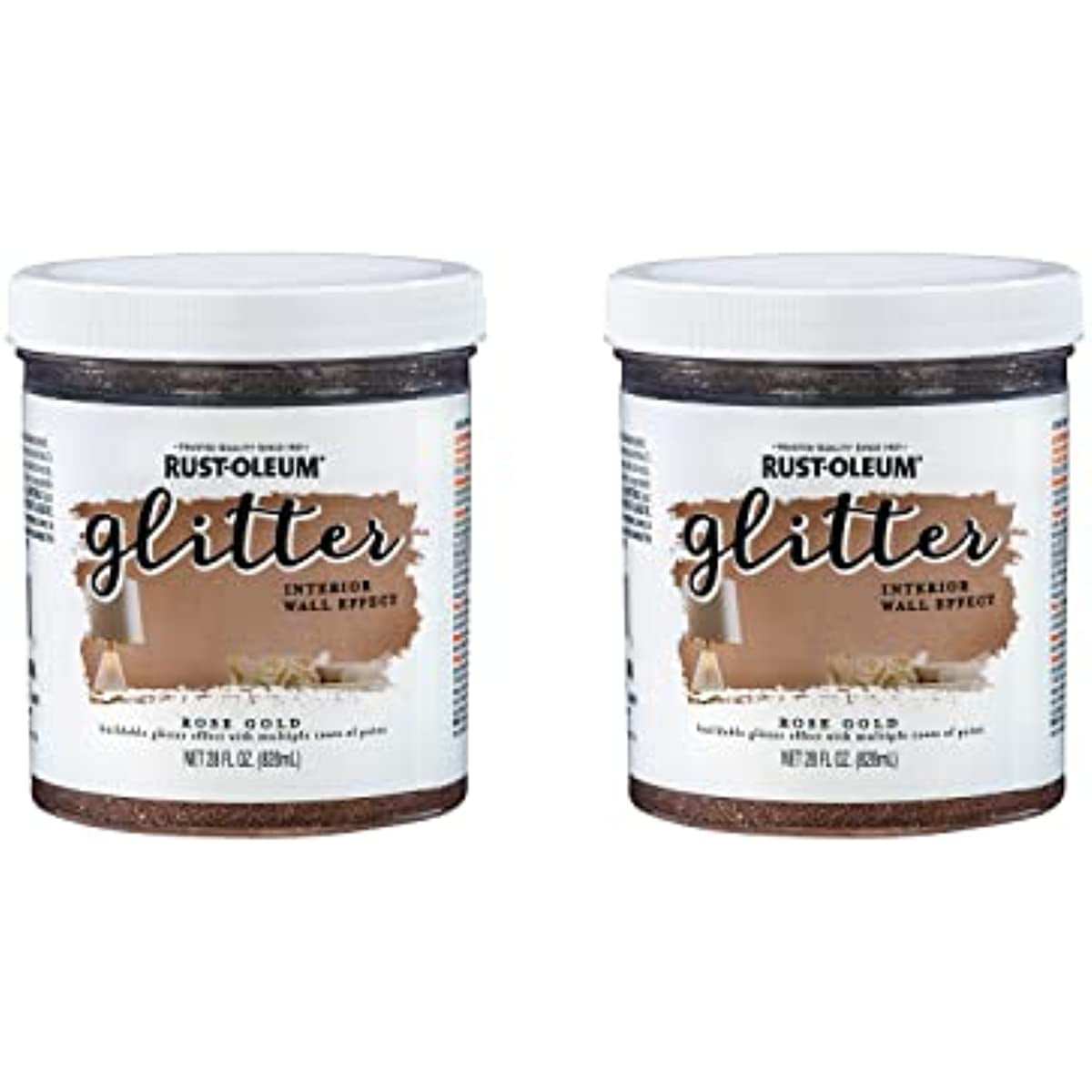 "Rust-Oleum 360221-2PK Glitter Interior Wall Paint, Quart (2 Pack ...
