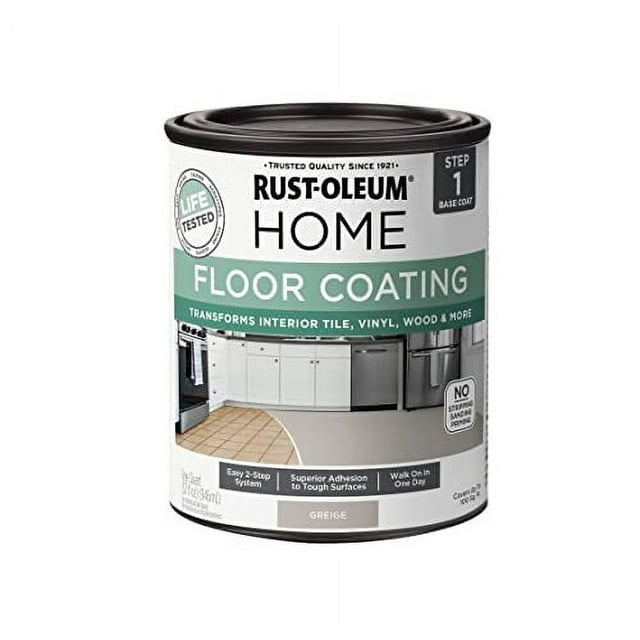 Rust-Oleum 365932 HOME Floor Coating Base Coat, Step 1, Greige, Qt ...