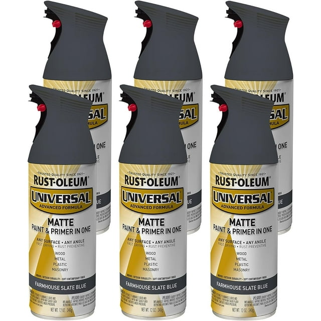 Rust-Oleum 376723-6PK Universal All Surface Spray Paint, 12 oz, Matte ...