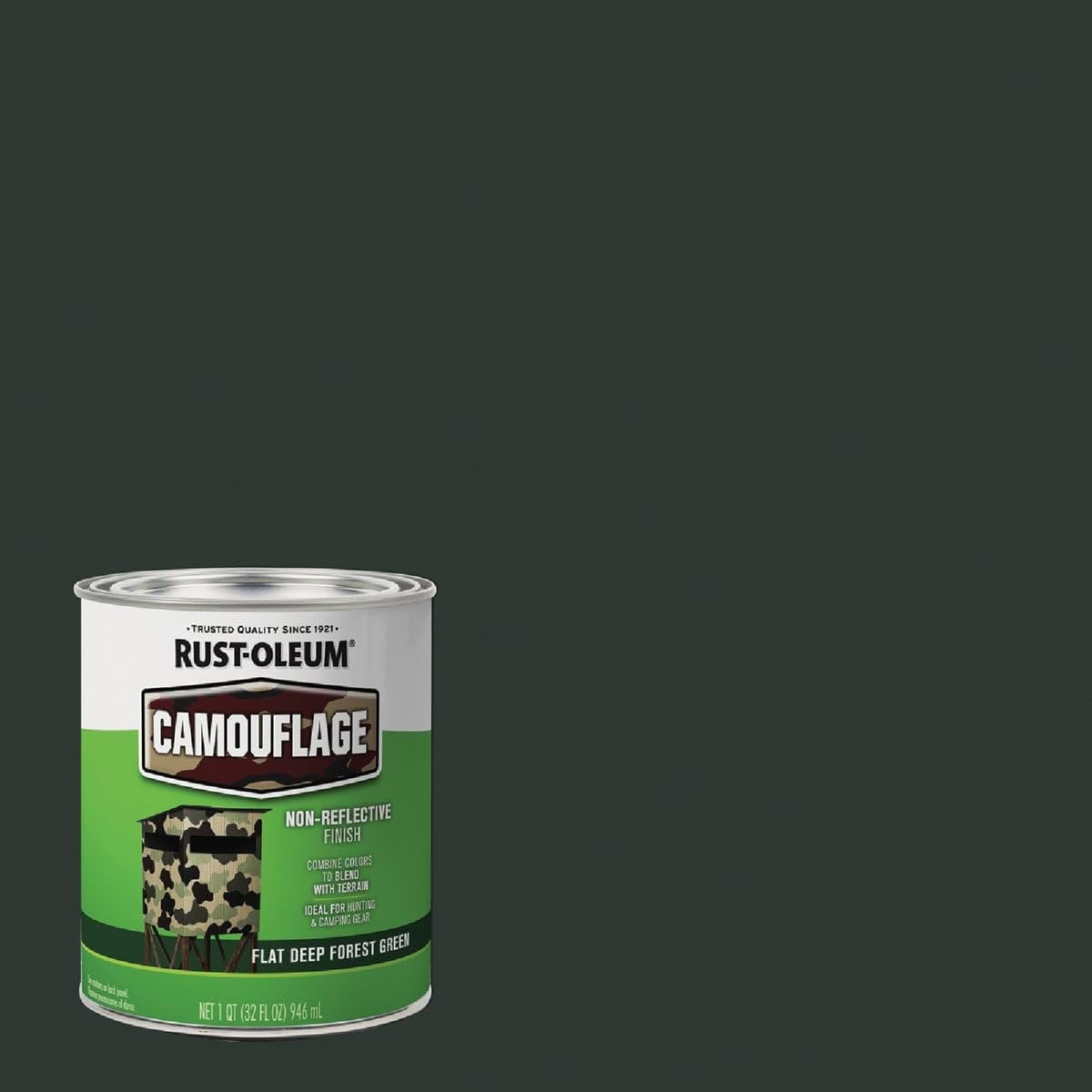Rust-Oleum 379560 Specialty Camouflage Paint, Quart, Flat Deep Forest ...