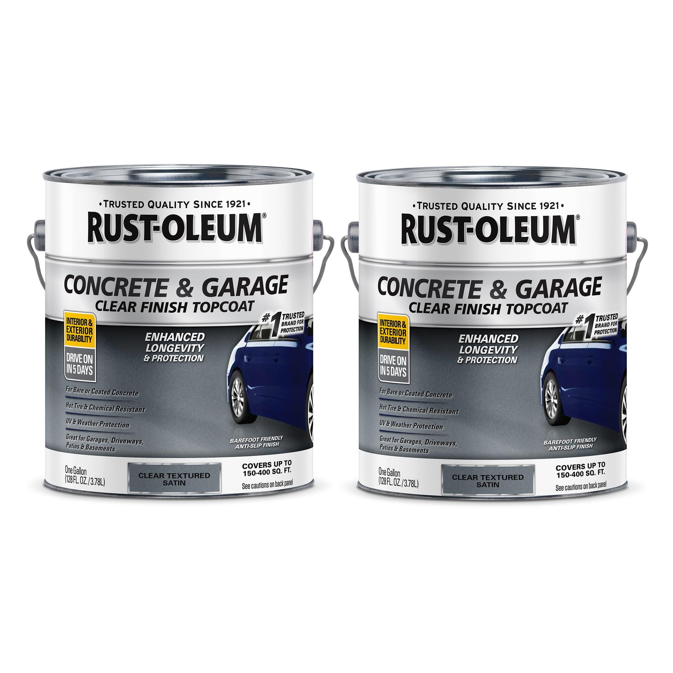 Rust-Oleum 380896-2PK Concrete & Garage Clear Finish Topcoat, Gallon ...