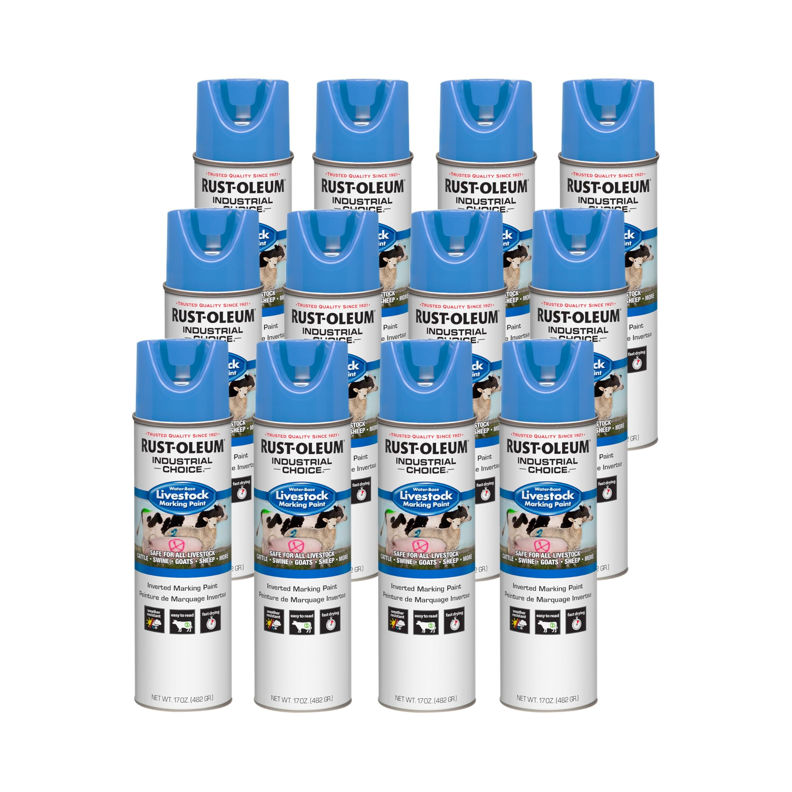 Rust-Oleum 383019 Livestock Marking Spray Paint, 17 oz, Fluorescent ...