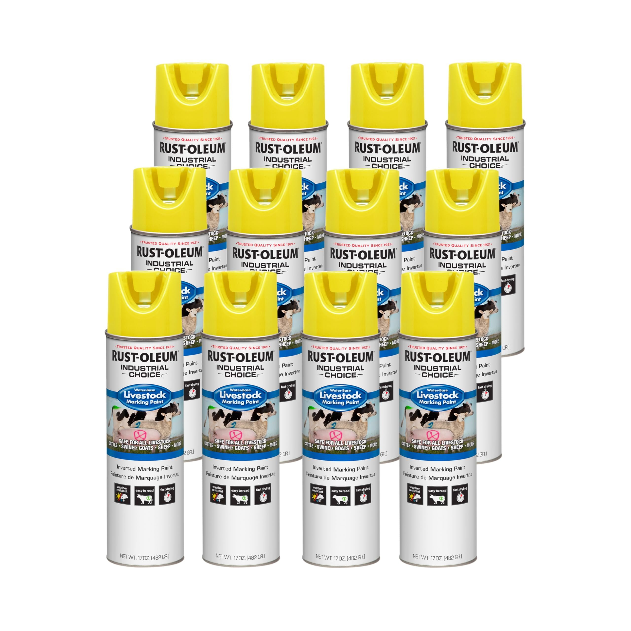 Rust-Oleum 383020 Livestock Marking Spray Paint, 17 oz, Fluorescent ...