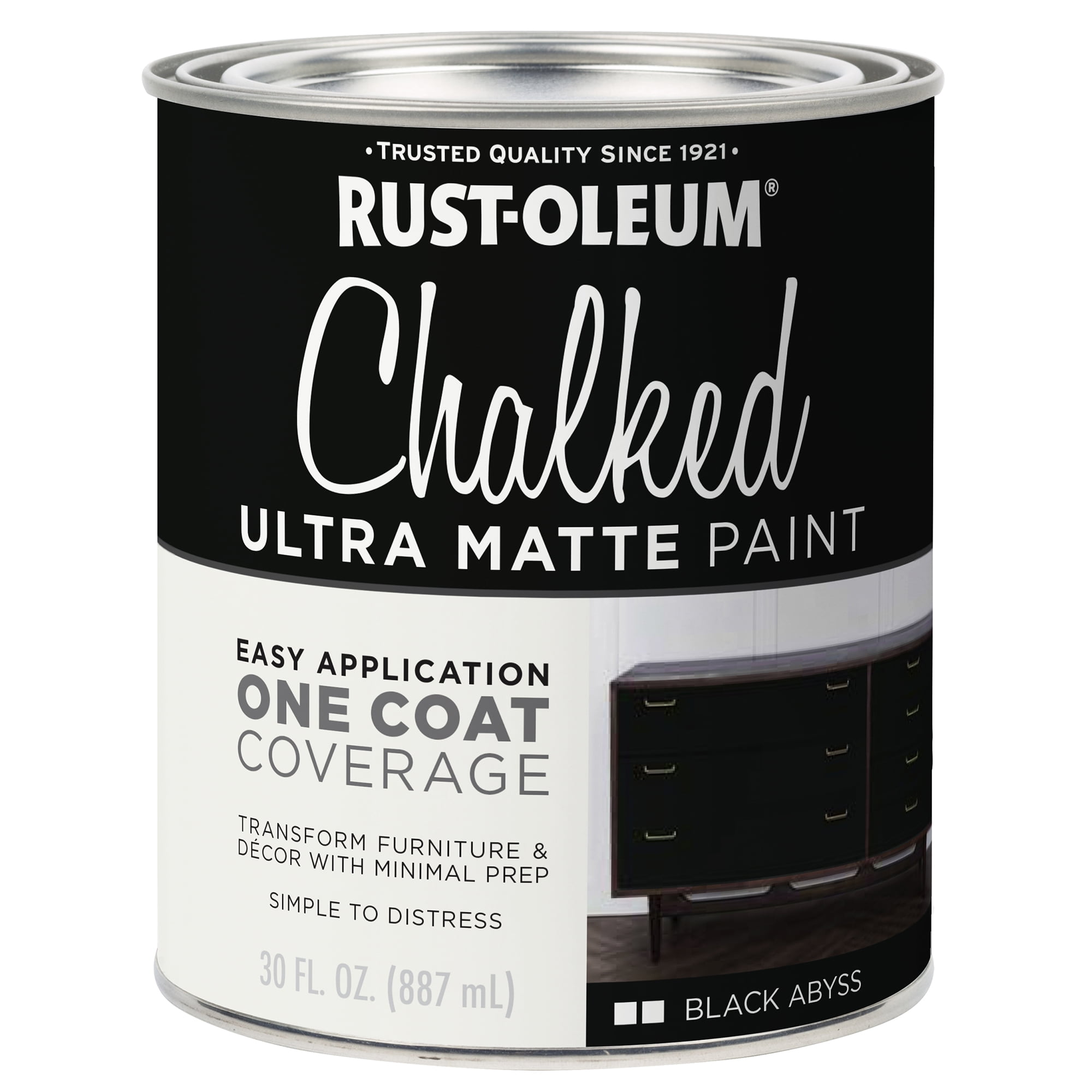 Rust-Oleum 391444 Chalked Ultra Matte Interior Paint Black Abyss 30 oz ...