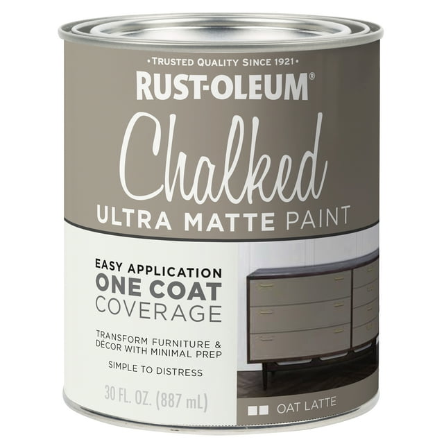 Rust-Oleum 391446 Chalked Ultra Matte Interior Paint Oat Latte 30 oz - Walmart.com