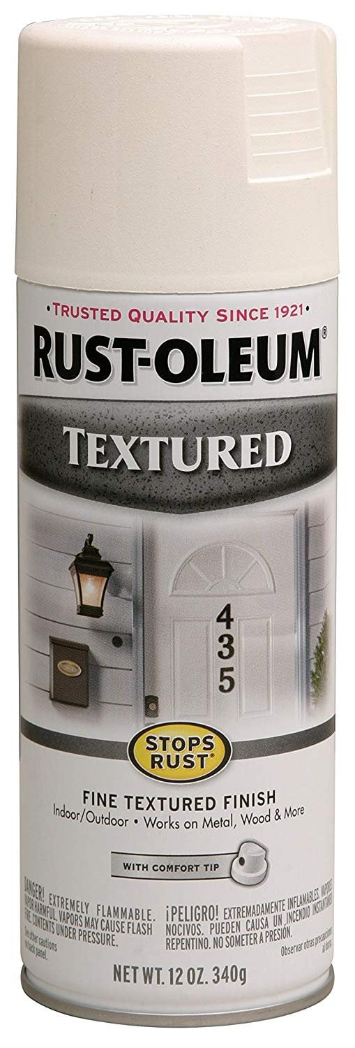 Rust-Oleum Stops Rust Satin Enamel Textured Spray Paint, 12 oz, White ...