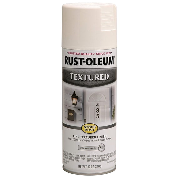 Rust-Oleum 7225830 Textured Spray Paint, 12 oz, White, Indoor/Outdoor ...
