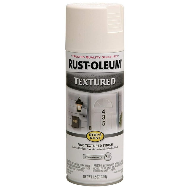 Rust-Oleum Stops Rust Satin Enamel Textured Spray Paint, 12 oz, White ...