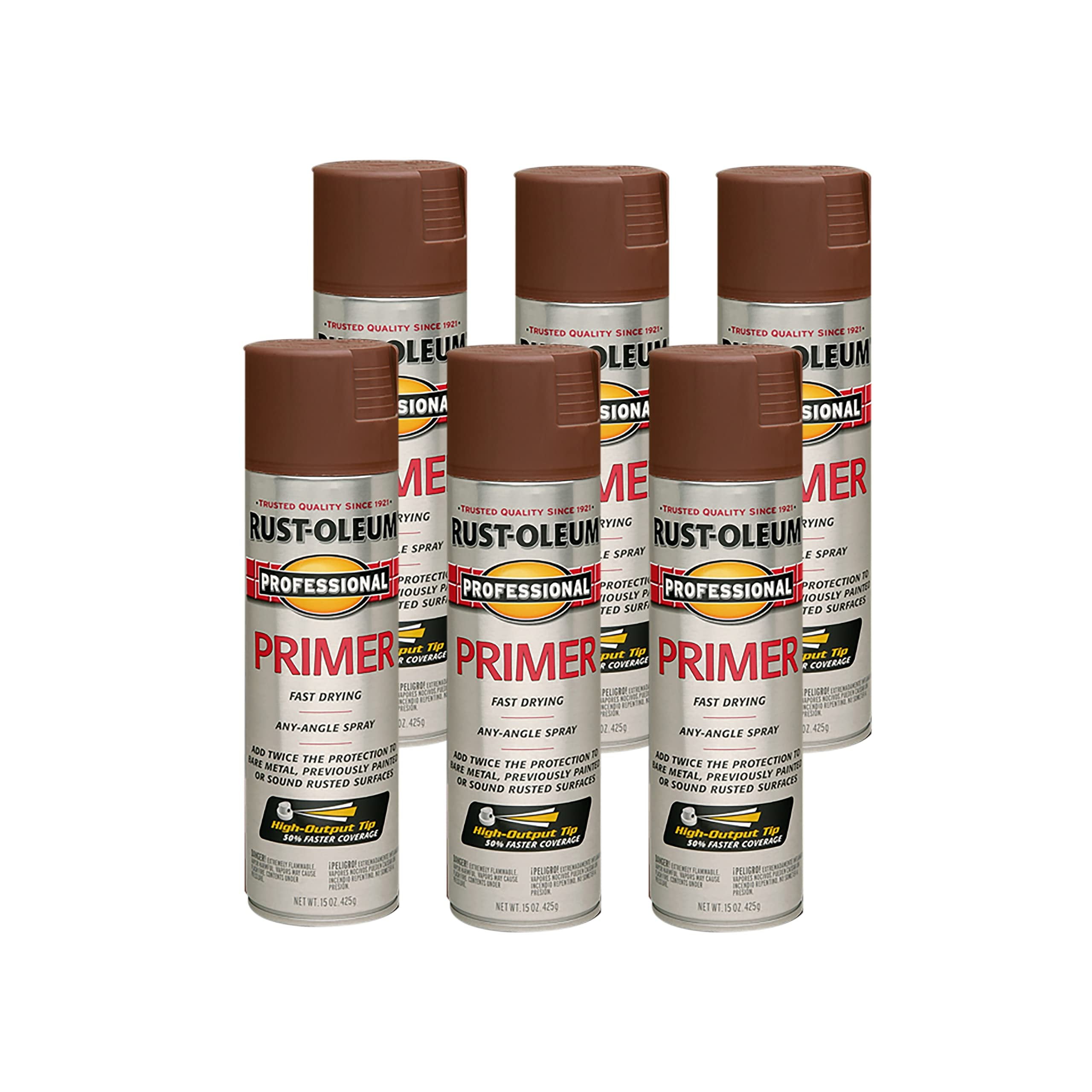 Rust-Oleum 7569838-6PK Professional Primer Spray, 15 Oz, Flat Red, 6 ...