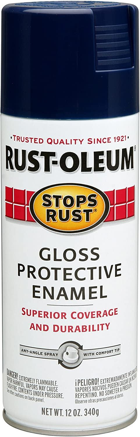 Rust-Oleum 7723830 Gloss Navy Stops Rust Spray Paint, Enamel, 12 fl. oz ...