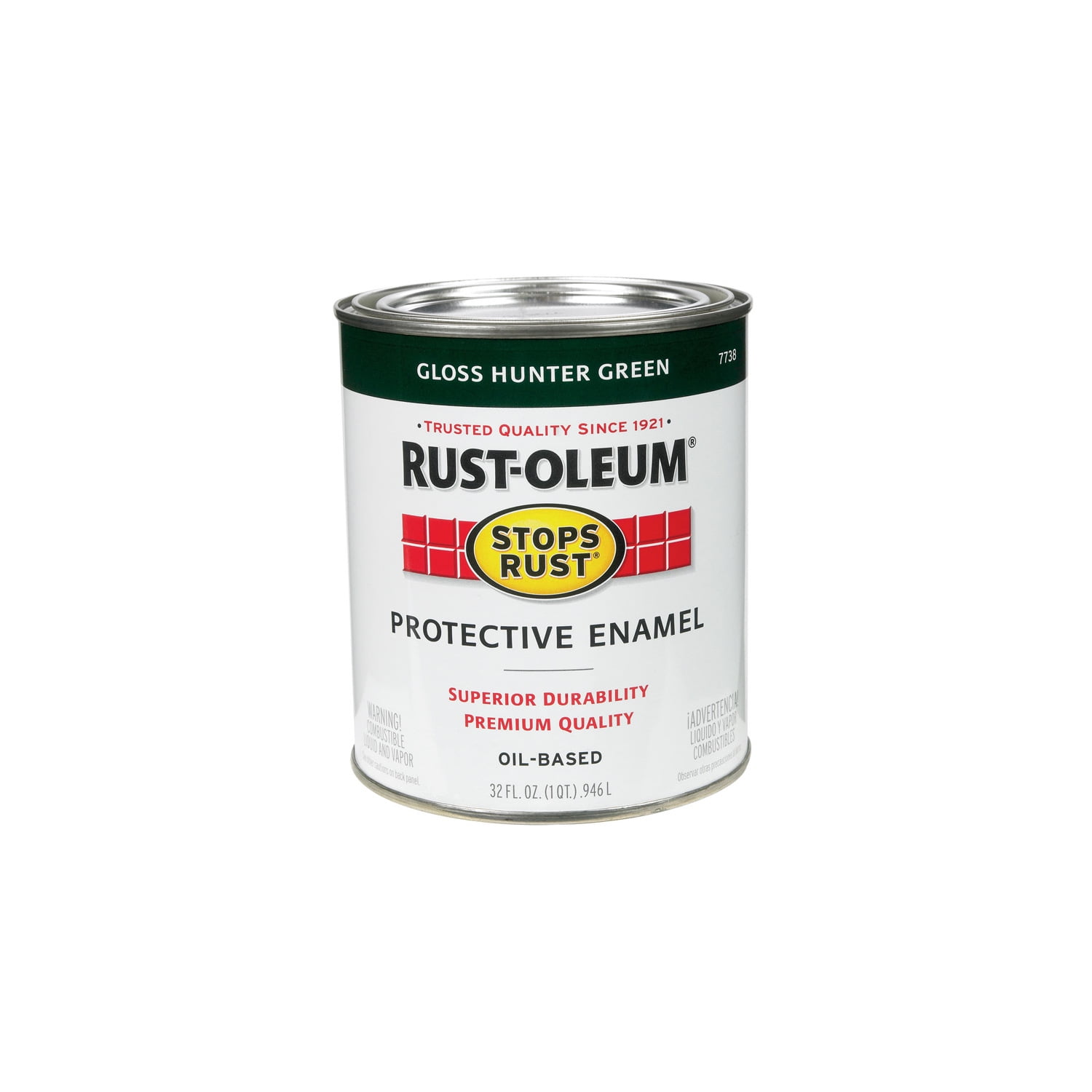 Rust-Oleum 7738-502 Stops Rust Hunter Green Opaque Household Paint ...