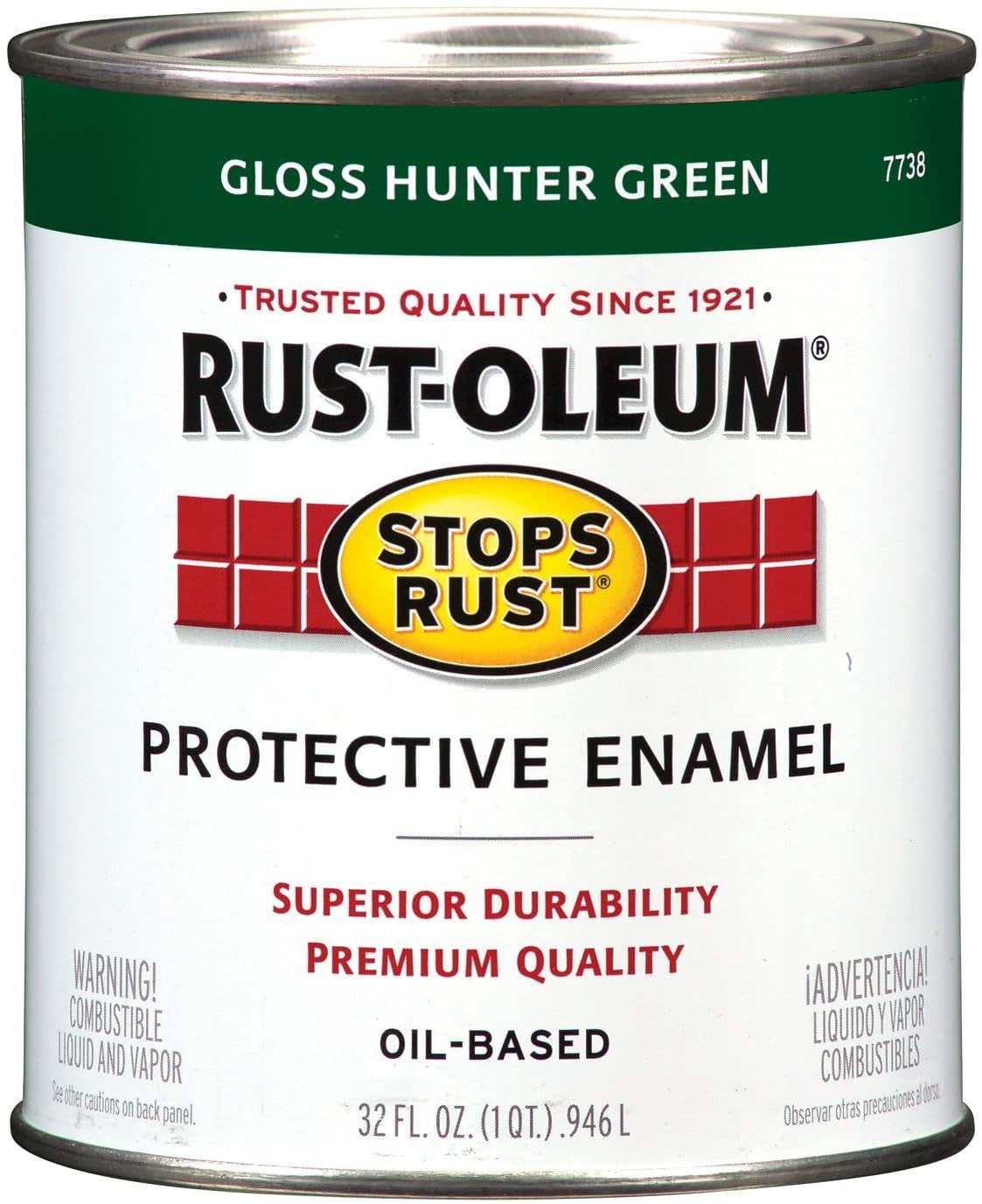 Rust-Oleum 7738502-2PK Stops Rust Brush On Paint, Quart 2 Pack, Gloss ...