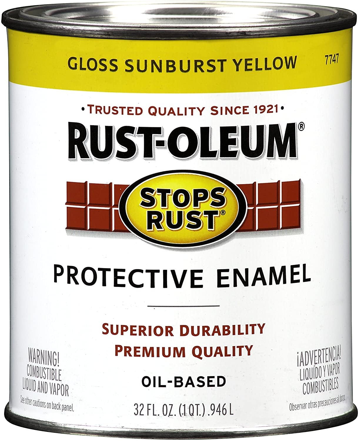 Rust-Oleum 7747502-2PK Stops Rust Brush On Paint, Quart 2 Pack, Gloss ...