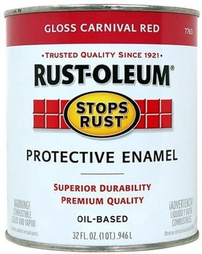 Rust-Oleum 7763502 Stops Rust, 32 oz. Quart, Gloss Carnival Red by Rust ...