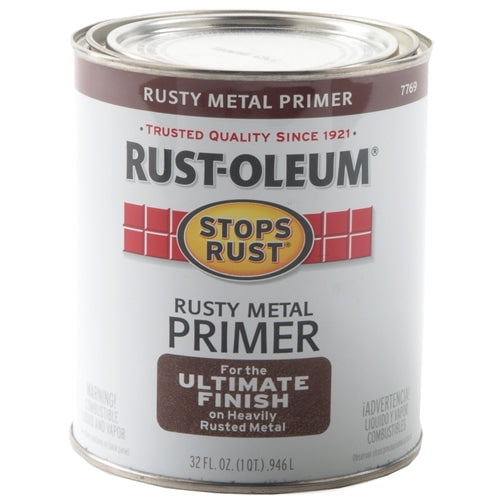 Rust-Oleum 7769-502 Stops Rust Ultimate Flat Rusty Metal Primer, 1 Qt ...