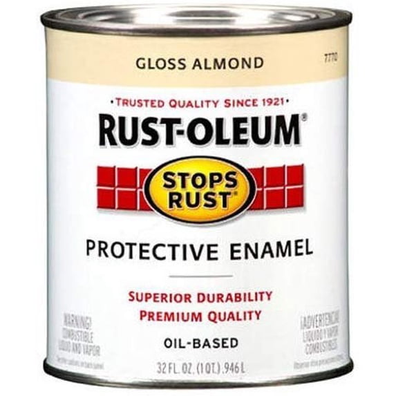 Rust-Oleum Stops Rust Protective Enamel Paint, Gloss Almond, 32-Ounce ...