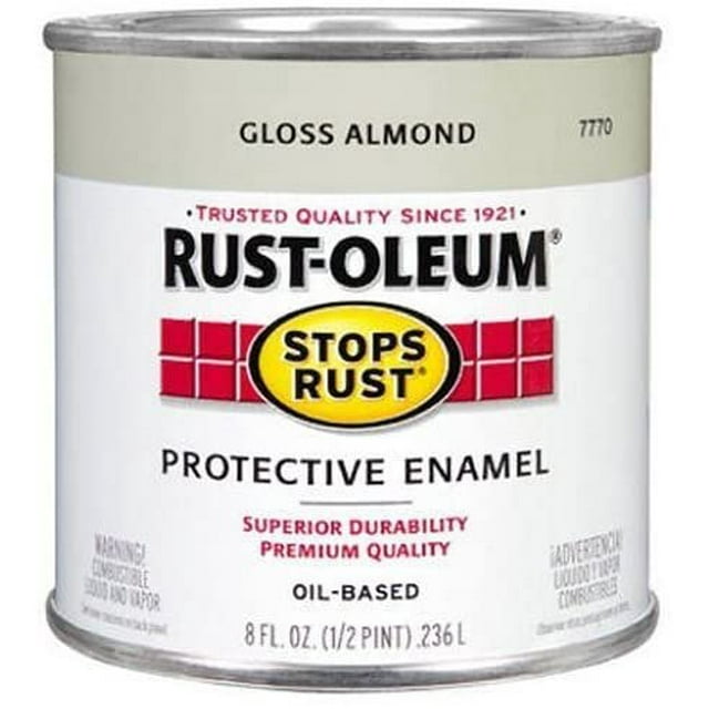 Rust-Oleum 7770730 1/2-Pint 8-Ounce Protective Enamel, Gloss Almond ...