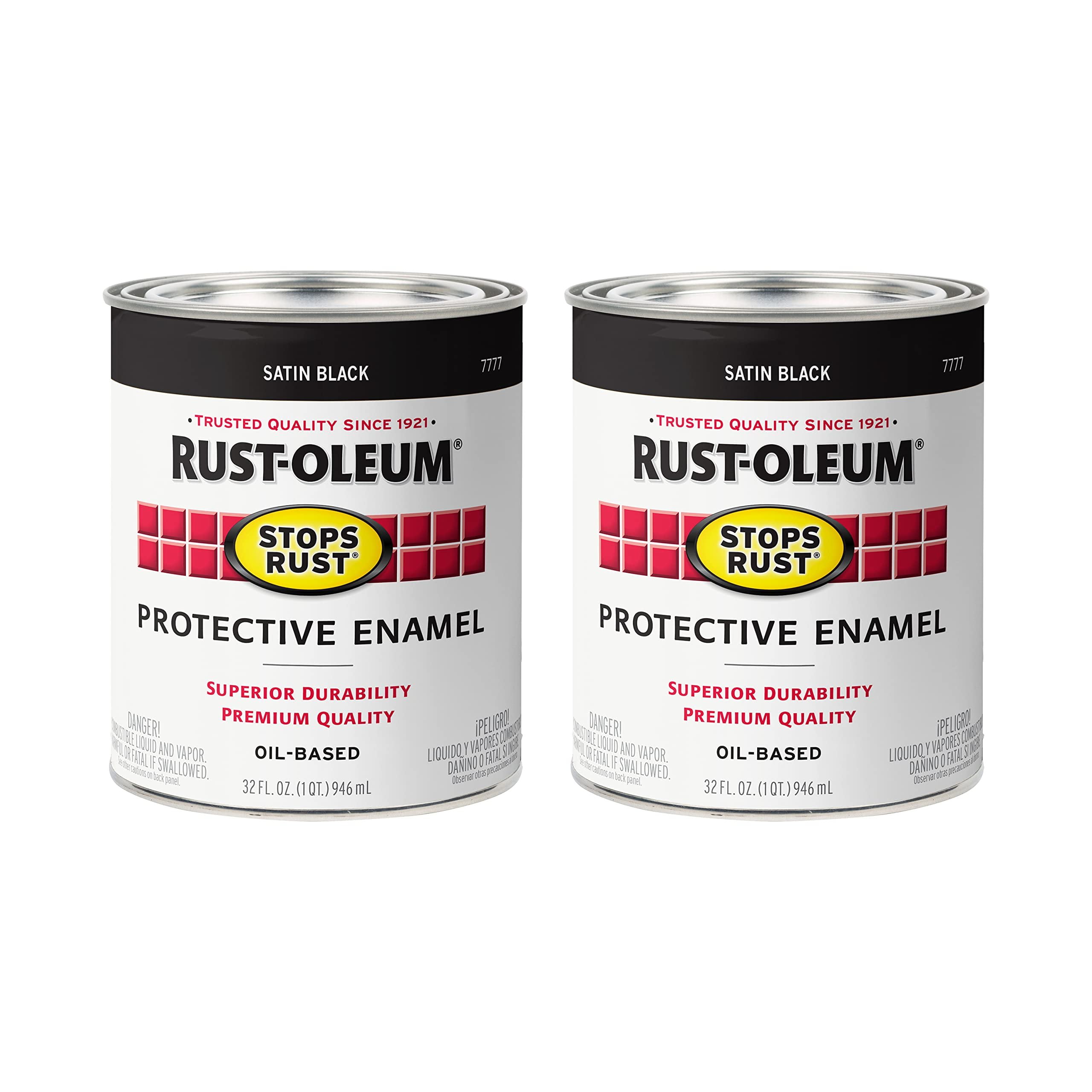 Rust-Oleum 7777502-2PK Stops Rust Brush On Paint, 1 Quarts Pack of 2 ...
