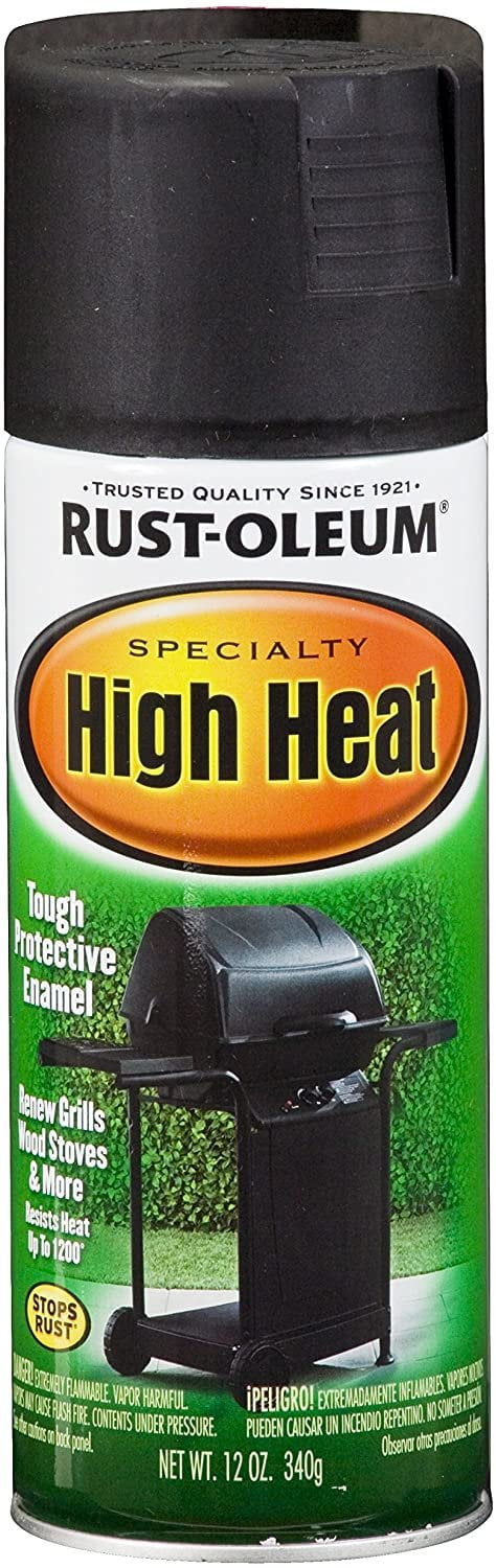 Rust-Oleum 7778830-2PK High Heat Enamel Spray Paint, 2 Pack, Bar-B-Que ...