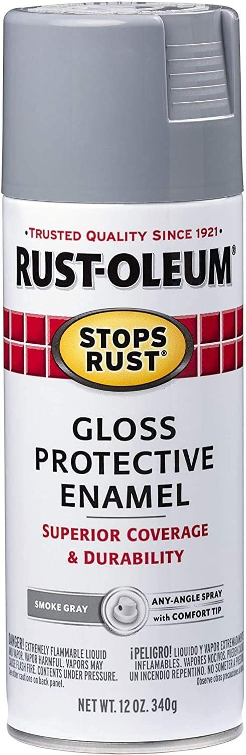 Rust-Oleum 7786830 Stops Rust Spray Paint, 6 Pack, Gloss Smoke Gray, 72 ...