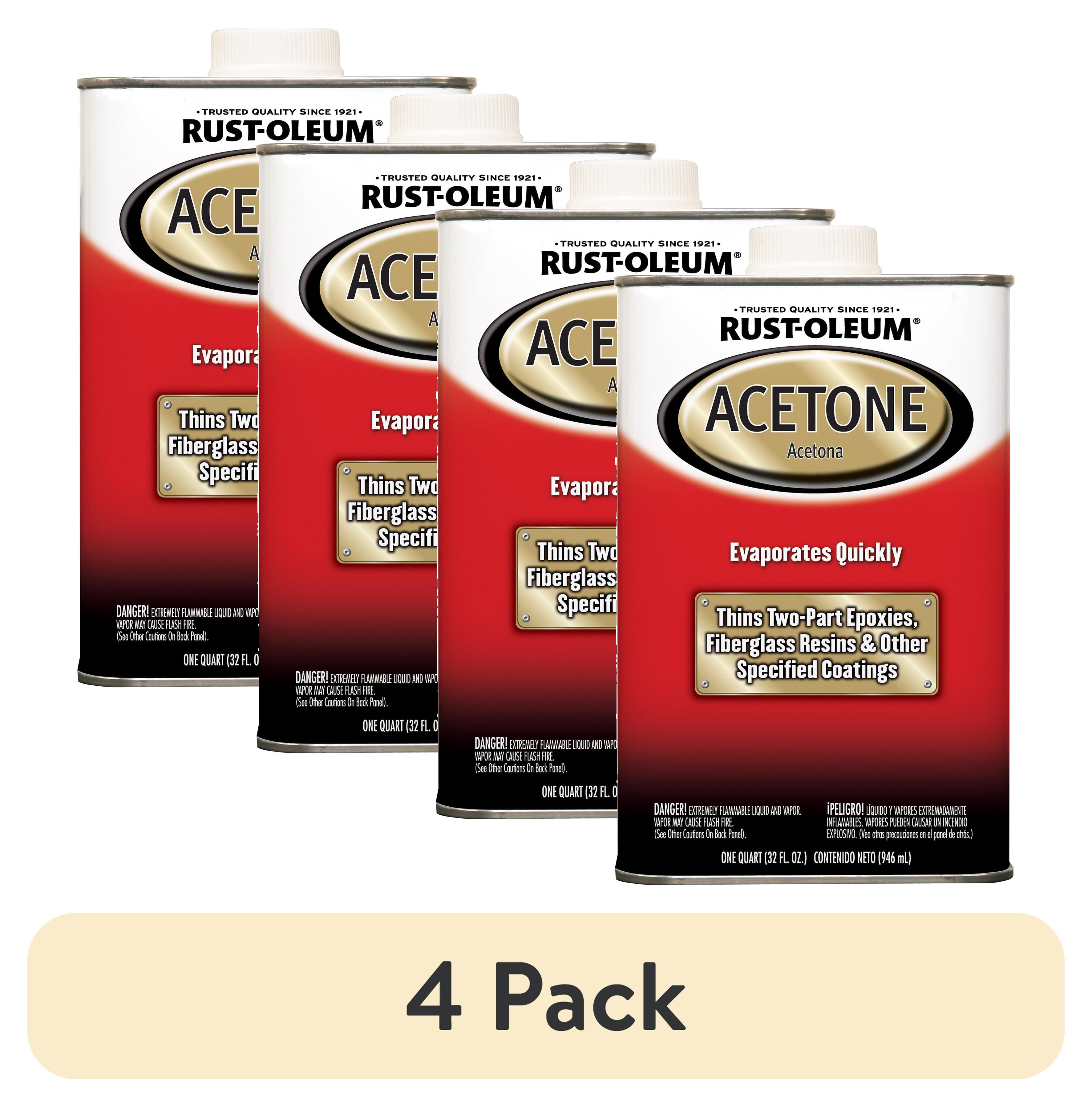 (4 pack) Rust-Oleum Automotive Acetone-248667, Quart - Walmart.com