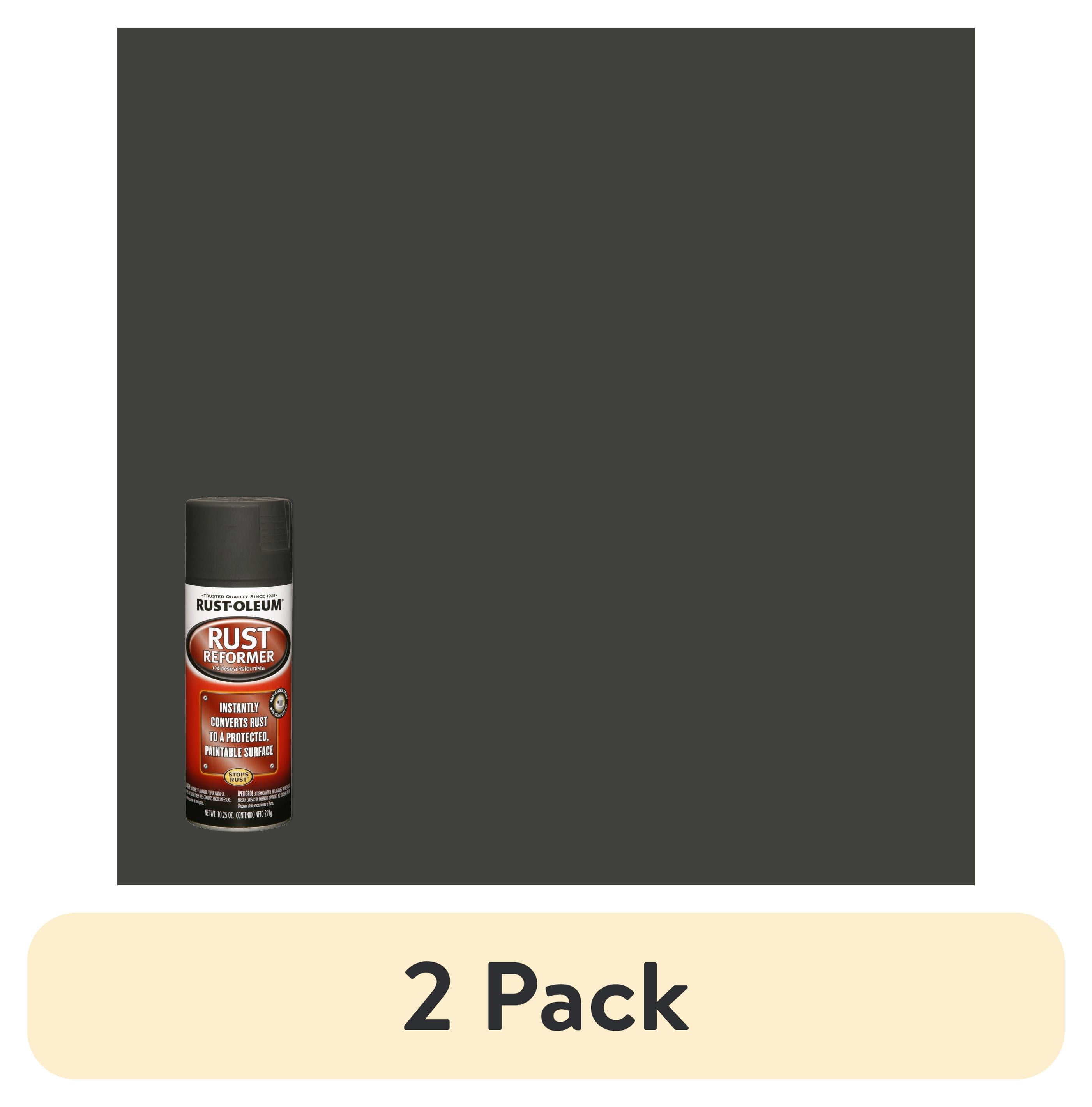 (2 pack) Rust-Oleum Automotive Rust Reformer Flat Spray Paint, Black ...