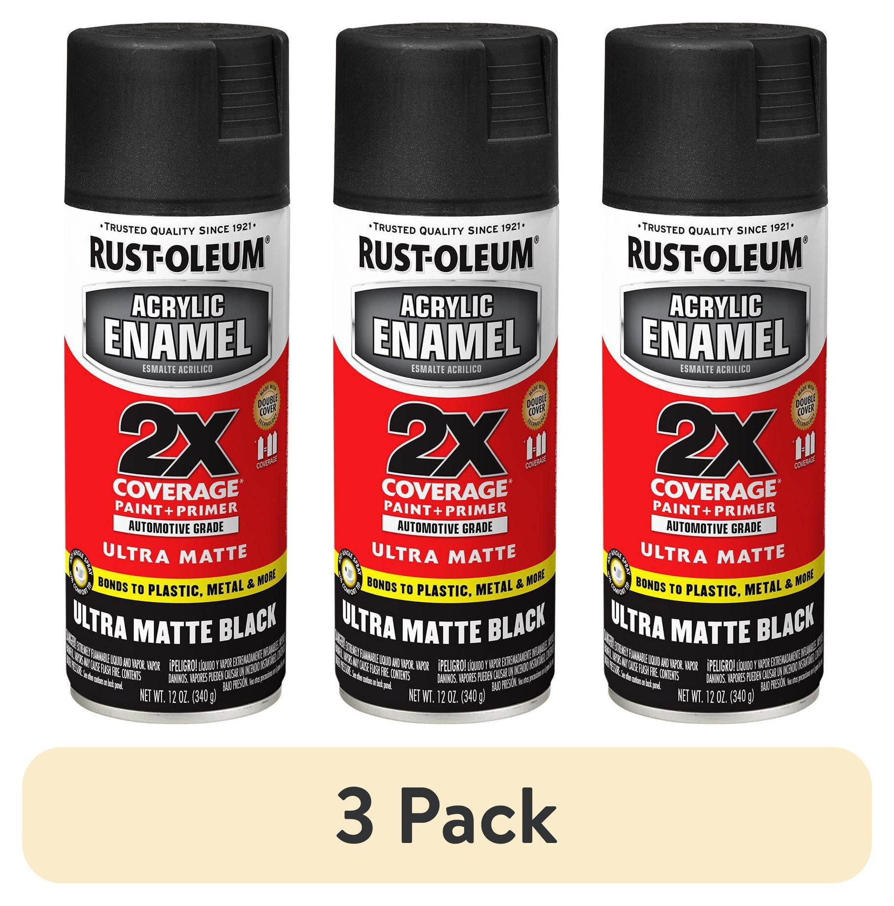 (3 pack) Rust-Oleum Automotive Ultra Cover 2X Black Matte Spray Paint ...