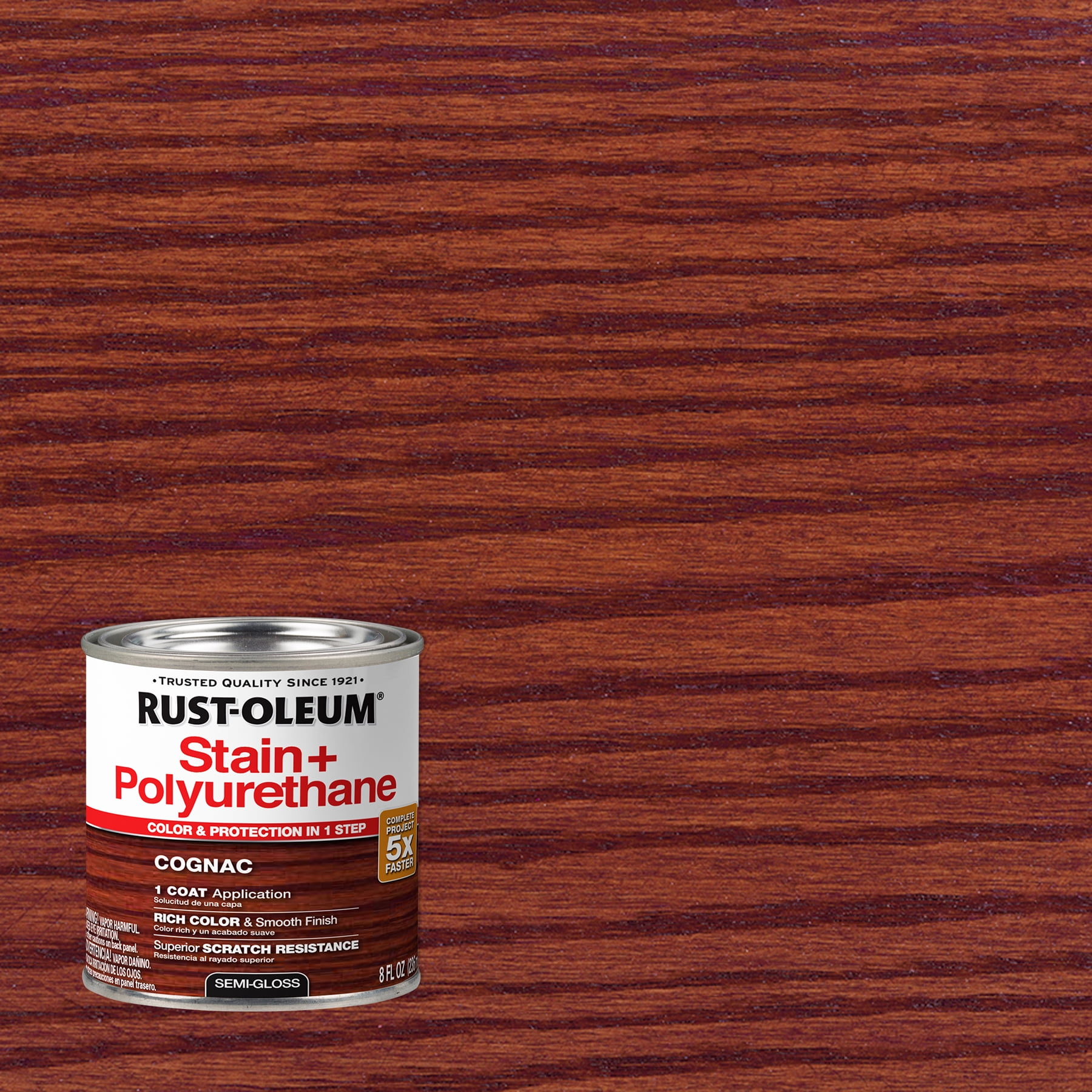 Rust-Oleum Cognac, Stain Polyurethane, Semi-Gloss, Half Pint, 110sq ft ...