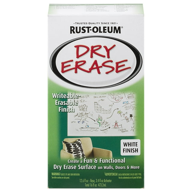 Rust-Oleum Dry-Erase Paint-Gloss White for Doors, Walls and More, 27 fl ...