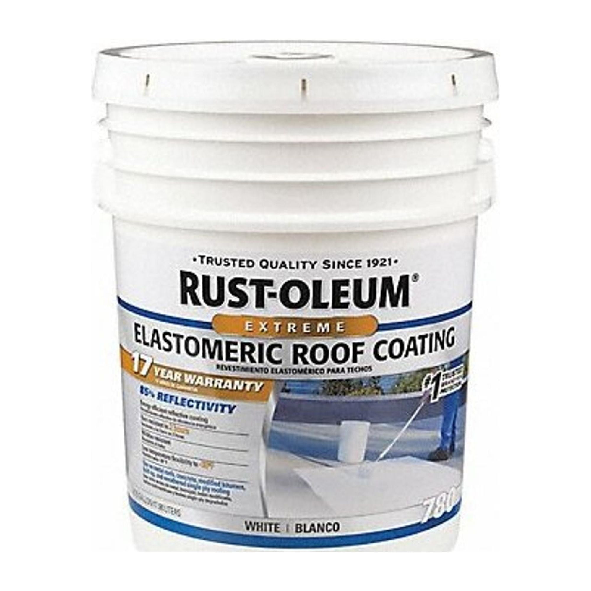 Rust-Oleum Elastomeric Roof Coating, Water-Based Acrylic, 4.75 gal ...