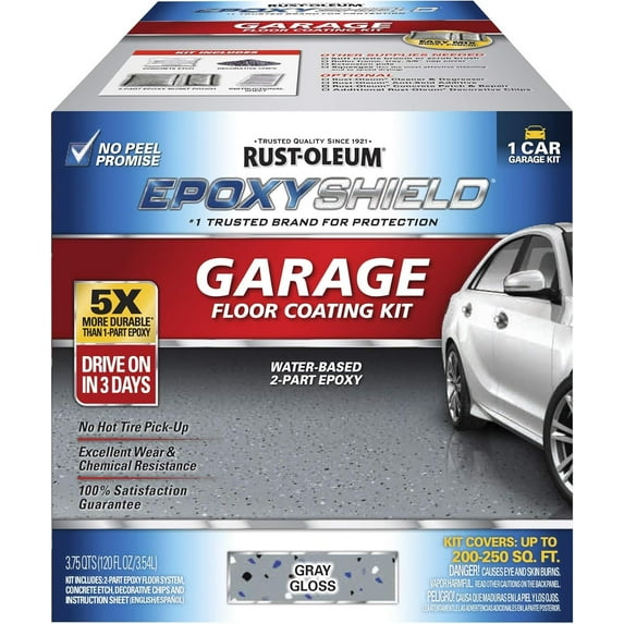 Rust-Oleum Epoxyshield 1 gal Gloss Gray Garage Floor Coating Kit for ...