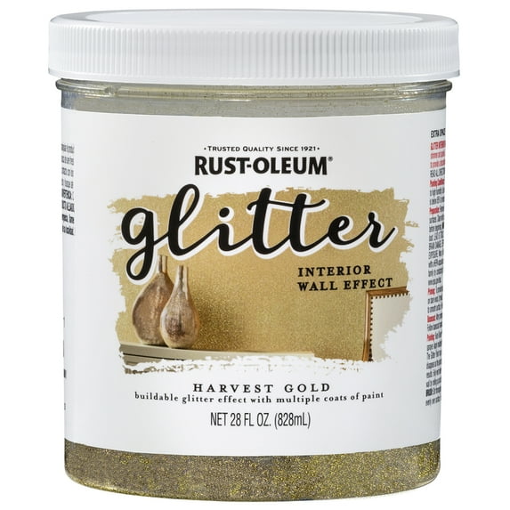 Rust-Oleum Glitter Harvest Gold Water-Based Glitter Paint Interior 28 oz - Walmart.com