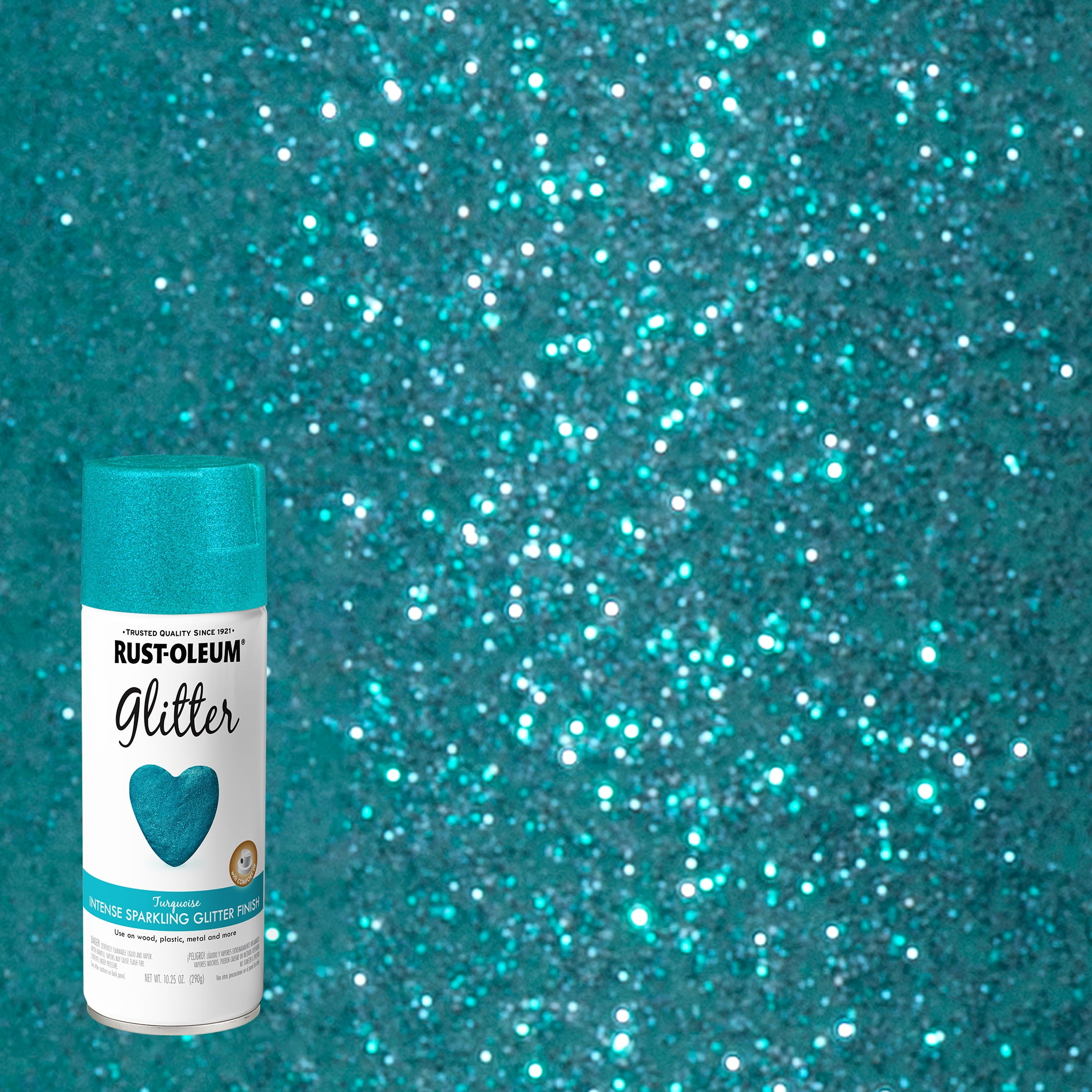 Rustoleum 302573 10.25 Oz Turquoise Glitter Specialty Spray Paint Pack ...