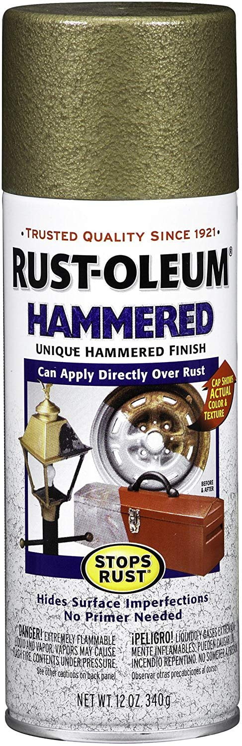 Rust-Oleum Metallic Spray Paint - Hammered Finish - Gold, 7.02 oz ...