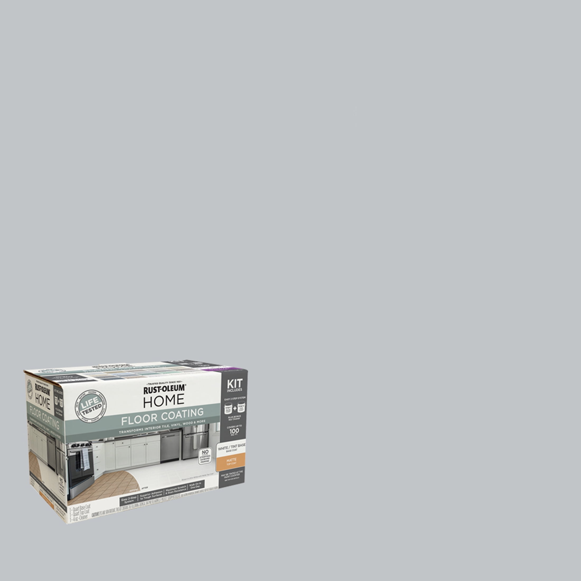 Rust-Oleum Home Matte Smoke Interior Floor Coating Kit-363676T, Quart ...
