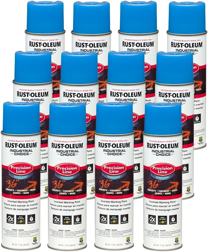Rust-Oleum Industrial Choice Blue Inverted Marking Paint 17 oz, Pack of ...