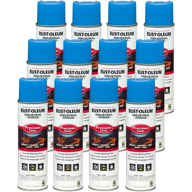 Rust-Oleum Industrial Choice Blue Inverted Marking Paint 17 oz, Pack of ...