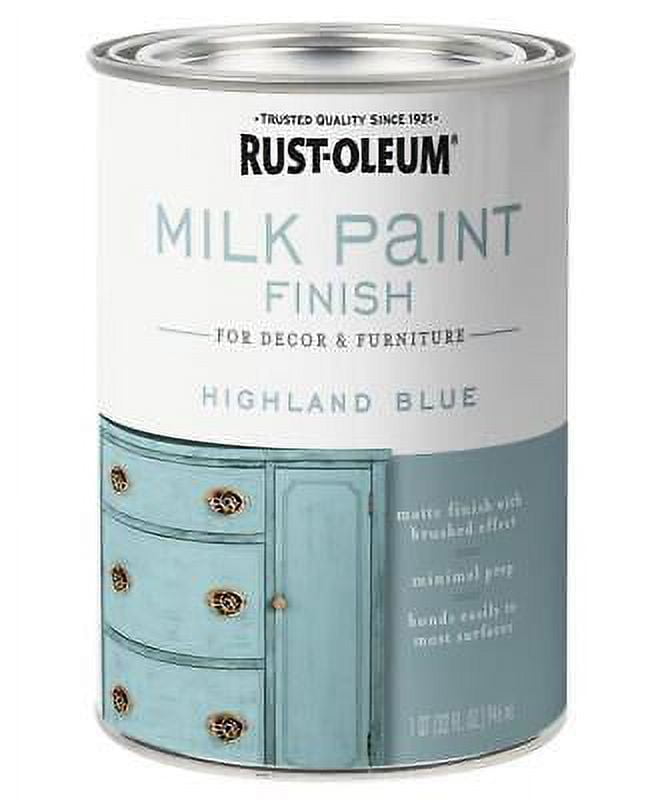 Rust-Oleum Matte Highland Blue Water-Based Acrylic Milk Paint 1 qt ...