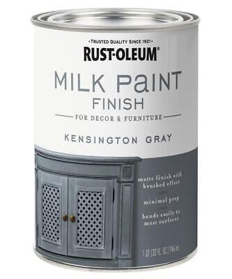 Rust-Oleum Matte Kensington Gray Water-Based Acrylic Milk Paint 1 qt ...