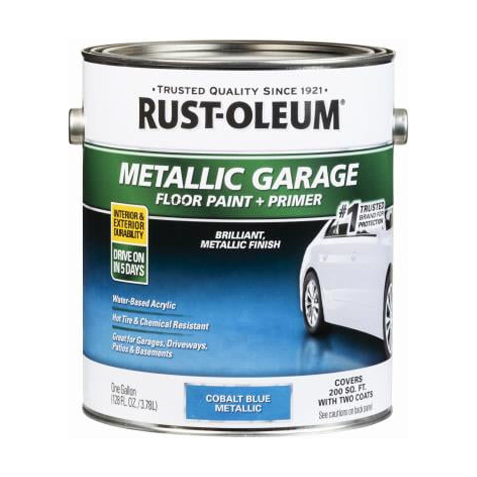 Rust-Oleum Metallic Garage Floor Paint + Primer, 1 Gal., Cobalt Blue ...